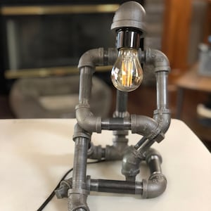 Industrial Pipe Thinking Man Lamp/"tobias" - Etsy