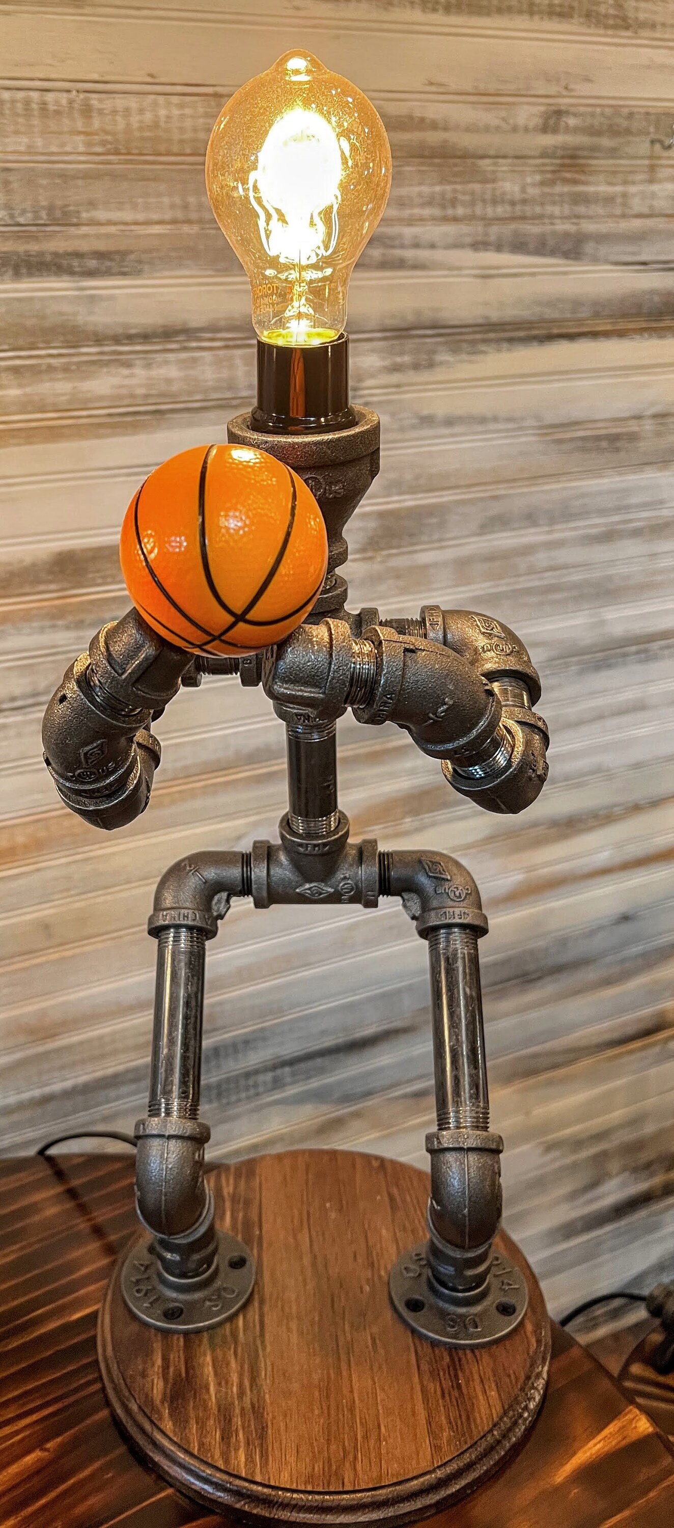 Industrial Black Pipe Basketball Player Lamp kobe - Etsy