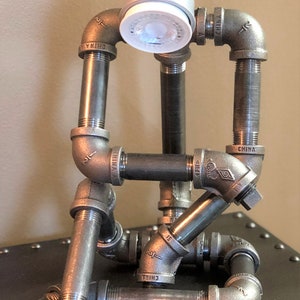 Industrial Pipe Thinking Man Lamp/"tobias" - Etsy