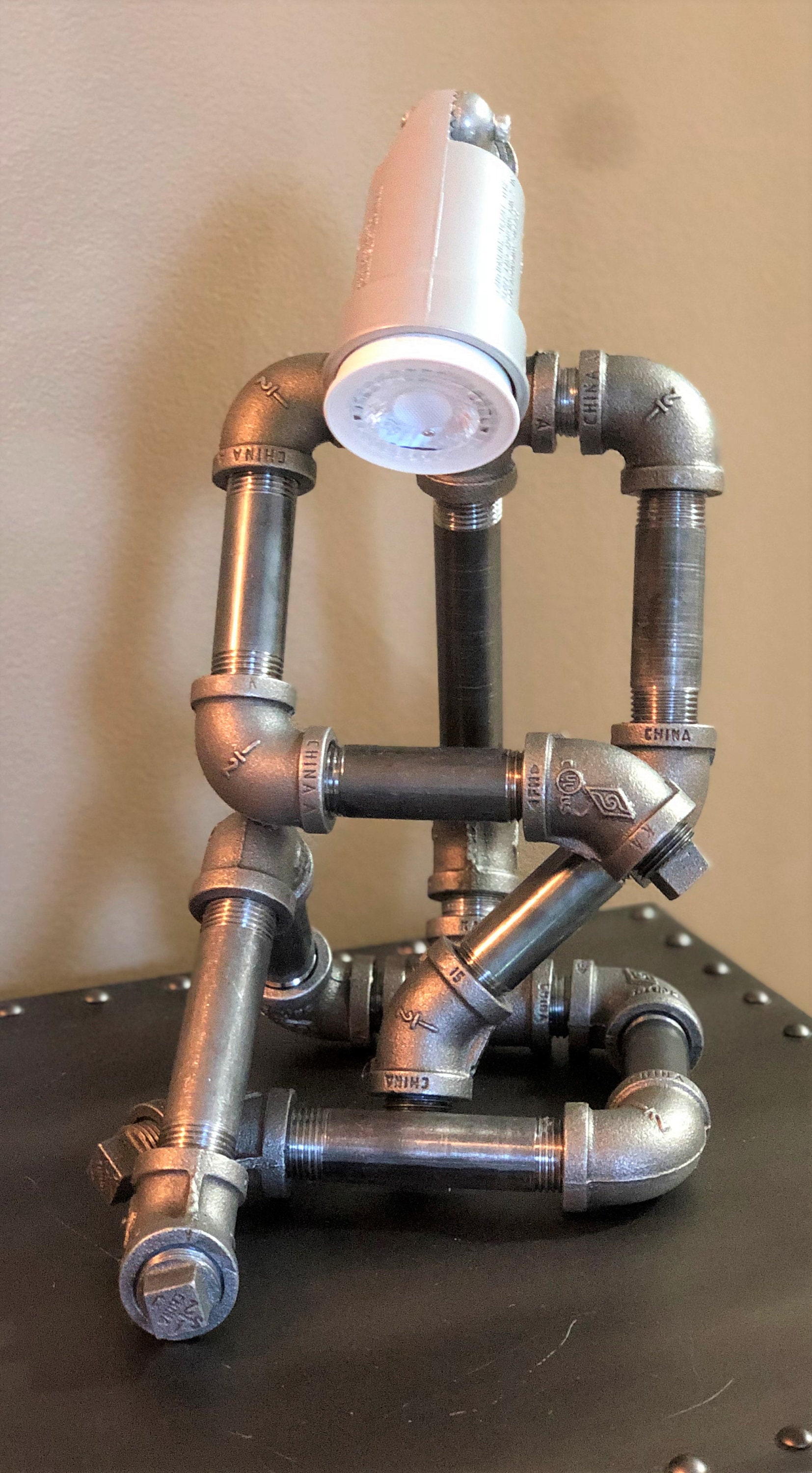 Industrial Pipe Thinking Man Lamp/"tobias" - Etsy