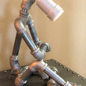 Industrial Pipe Thinking Man Lamp/"tobias" - Etsy
