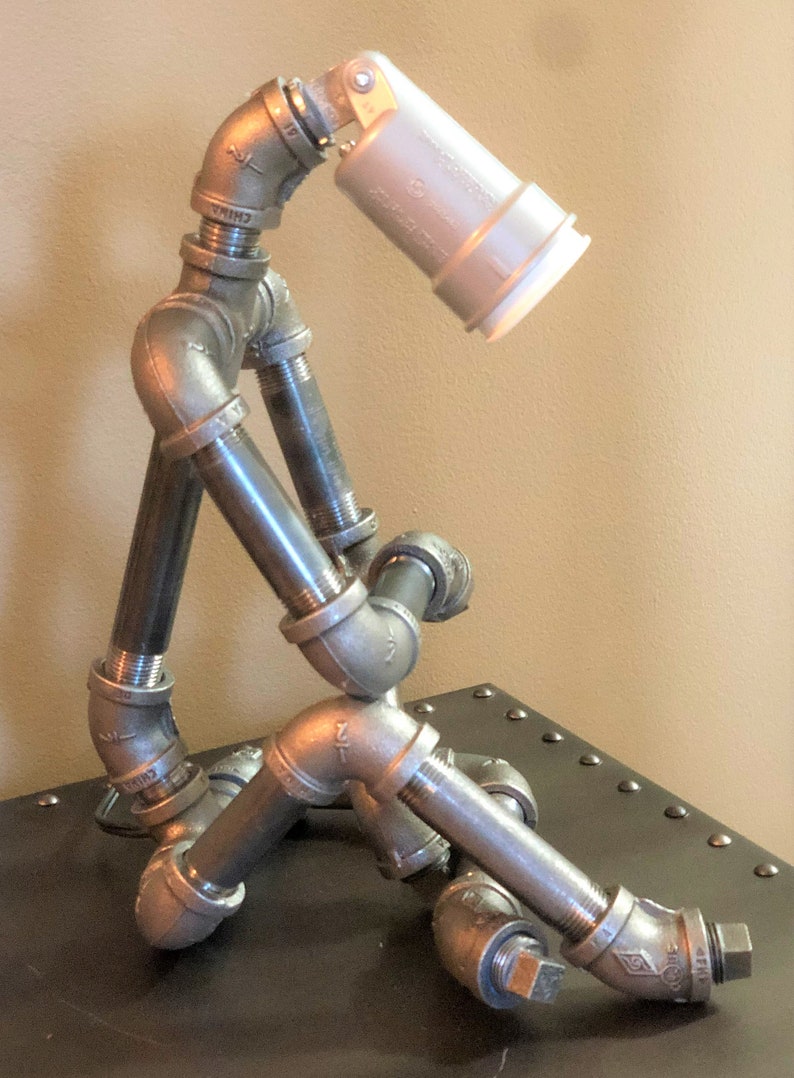 Industrial Pipe Thinking Man Lamp/"tobias" - Etsy