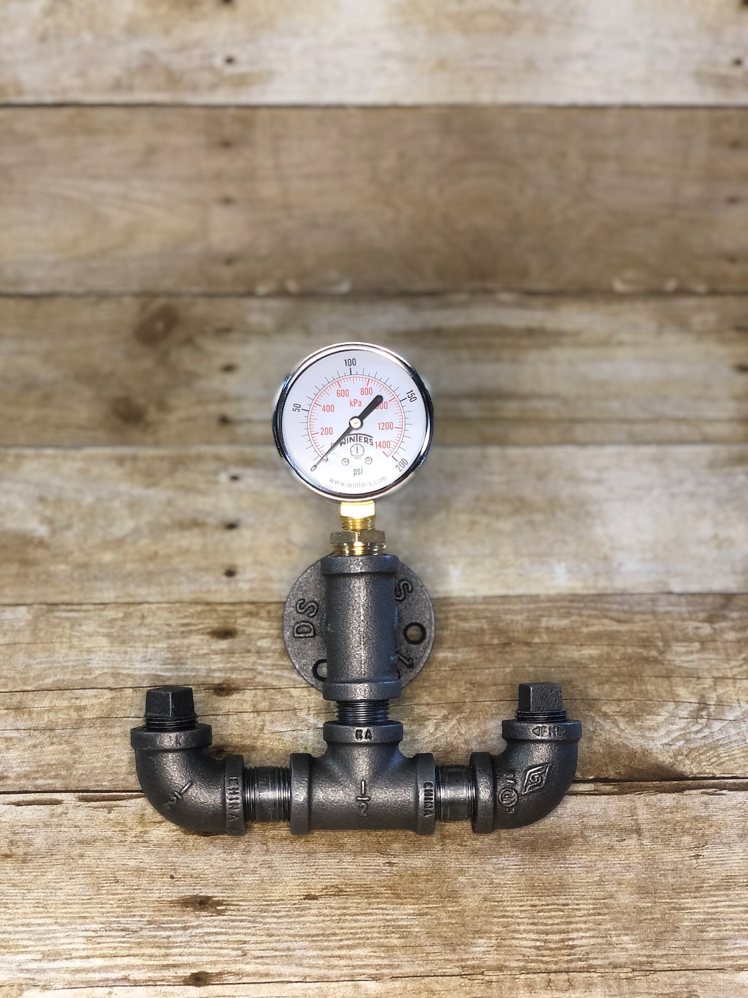 Dual Hook, Double Hook, Wall Mounted Hook, Industrial, Black Pipe, Pipe ...