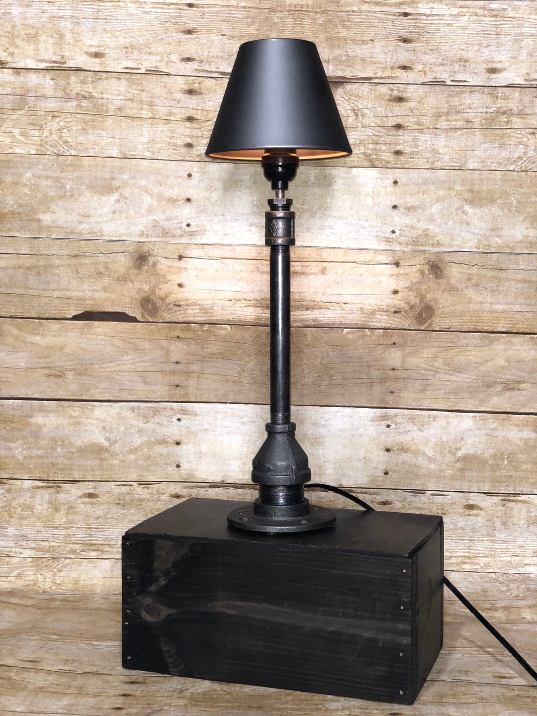 Industrial Pipe Light Fixture With Shade - Edison Bulb Pipe Lamp/"monk ...