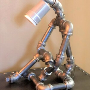 Industrial Pipe Thinking Man Lamp/"tobias" - Etsy