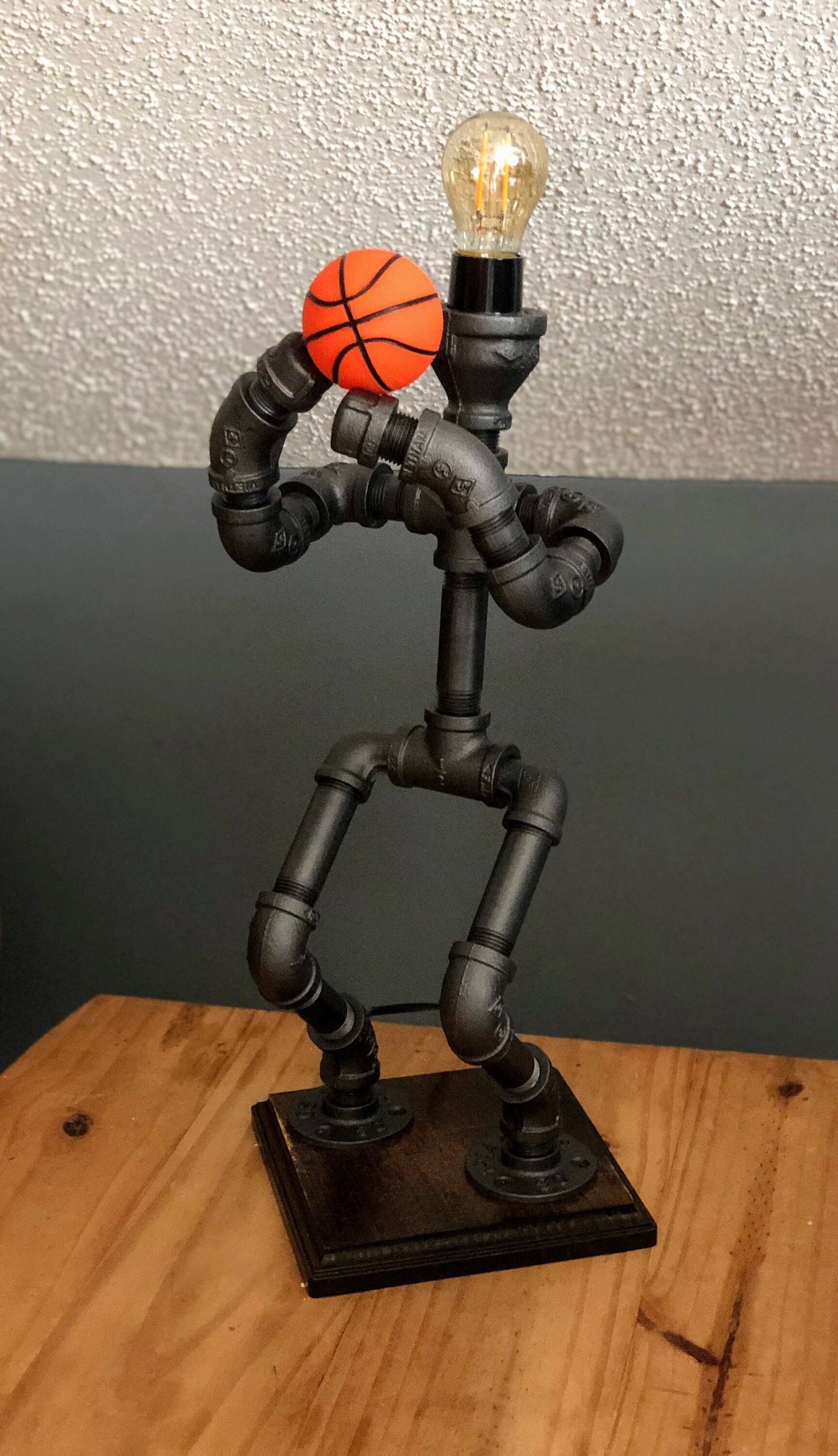 Industrial Black Pipe Basketball Player Lamp kobe - Etsy