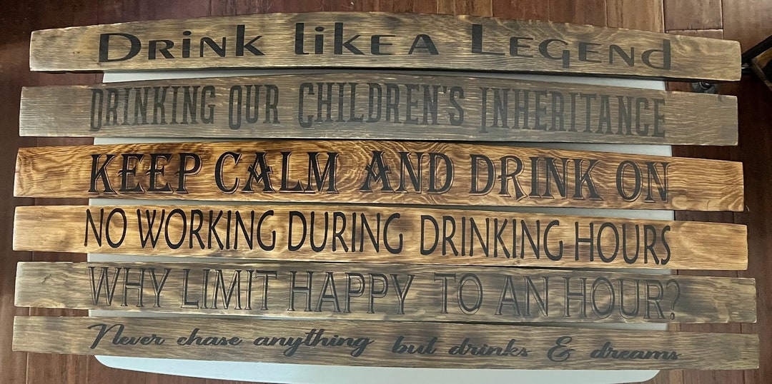 Whiskey Barrel Stave Sign/bourbon Barrel Wood (oak) Stave Sign/wood ...