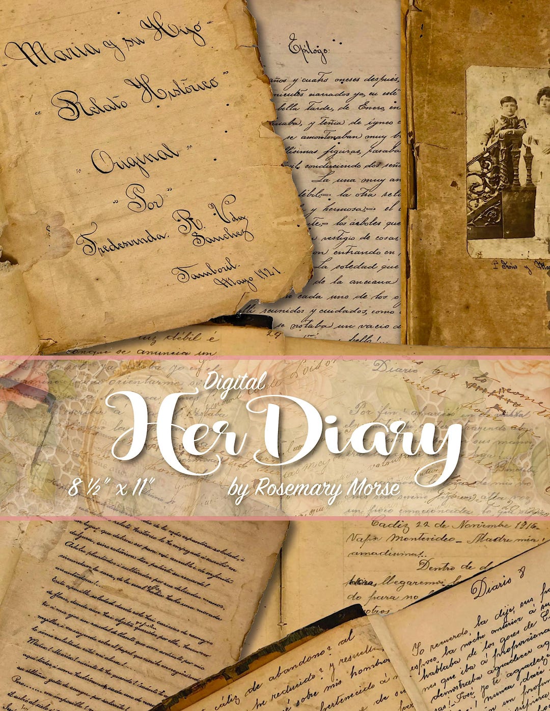 Her Diary Digital Printable for Junk Journals, Ephemera, Crafts, Tags ...