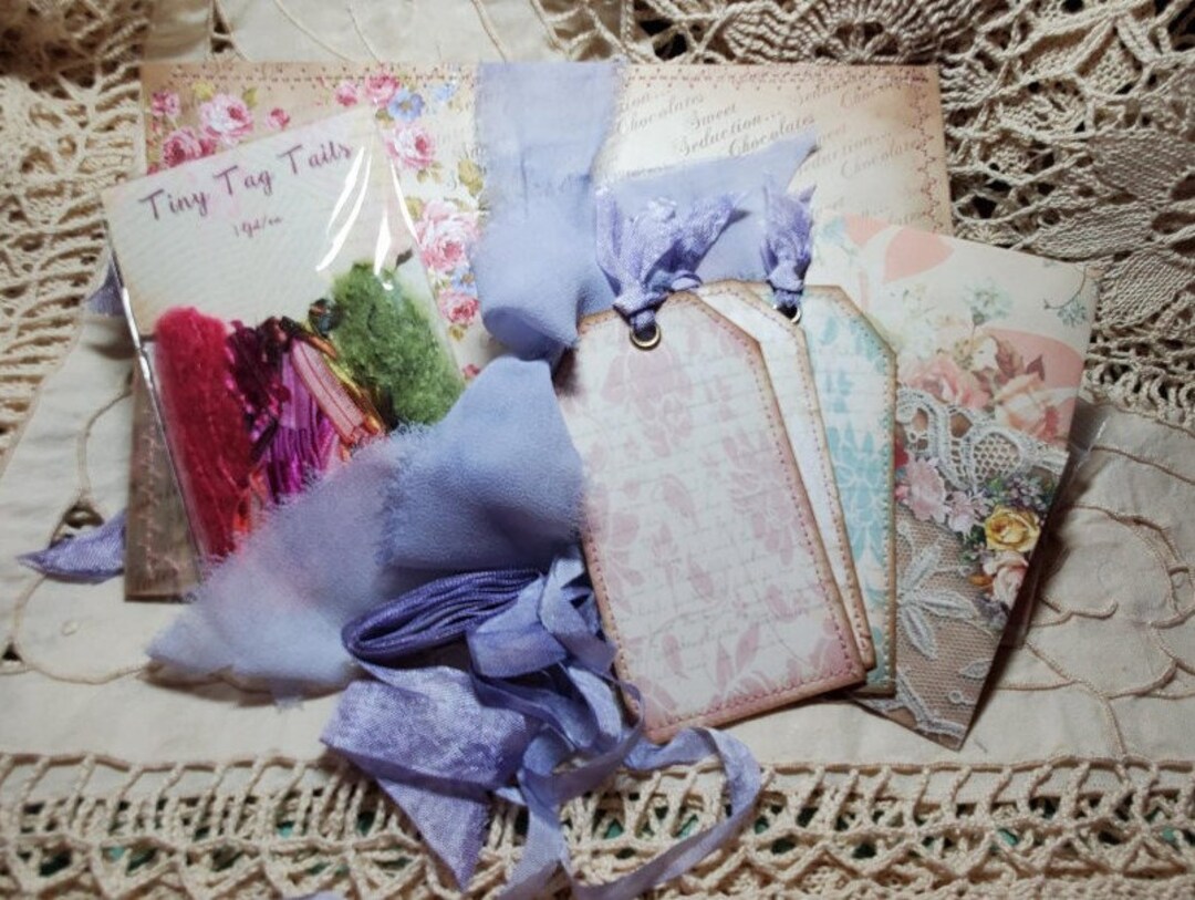 LARGER Tri-fold Periwinkle Folio With Ephemera, Textiles, Silk, OOKA ...