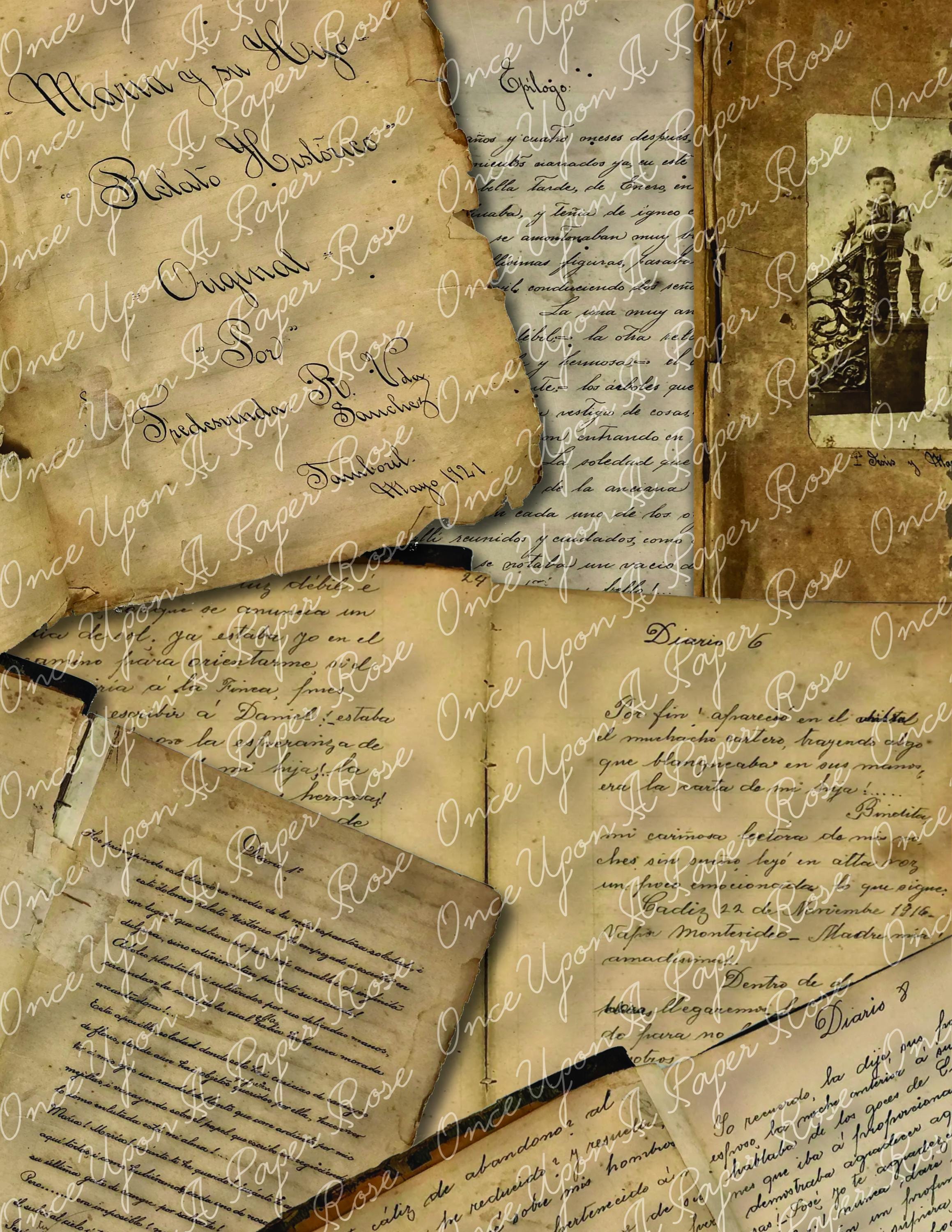 Her Diary Digital Printable for Junk Journals, Ephemera, Crafts, Tags ...