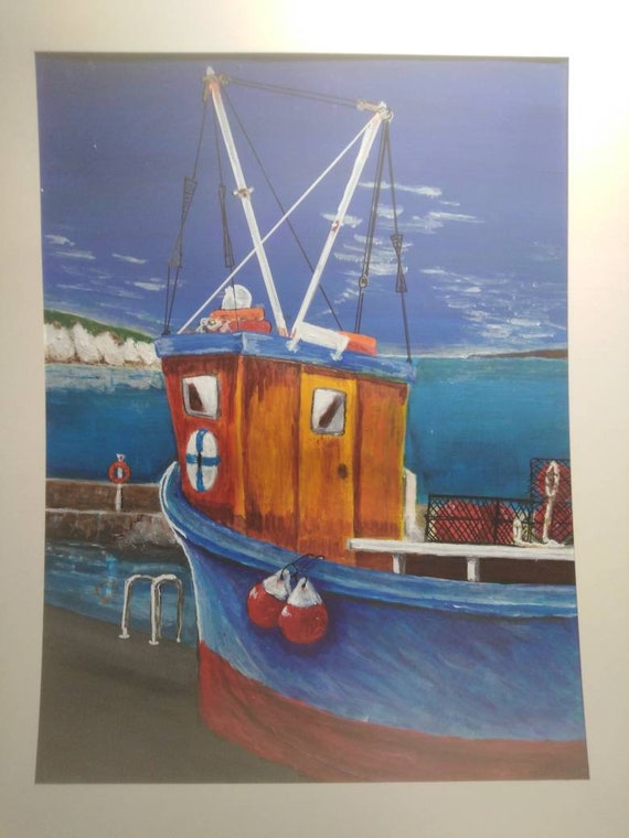 Cornish Boat in Harbour - Etsy