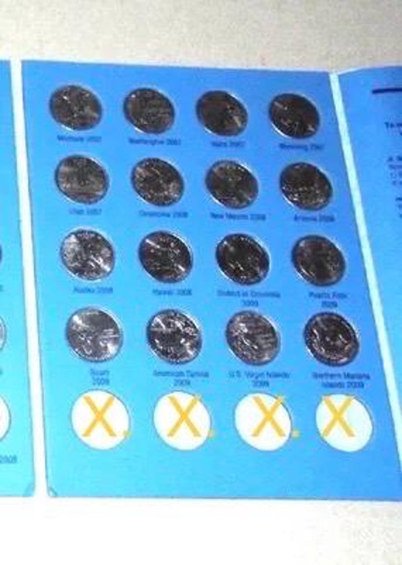 1999 - 2009 - 56 State & Territory Quarters Set Album Folder - Mix Mint ...