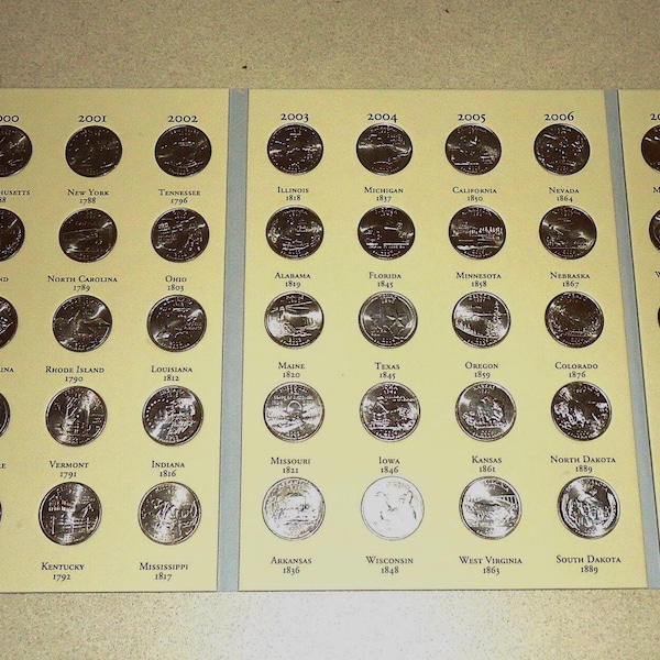 Quarter Map States - Etsy