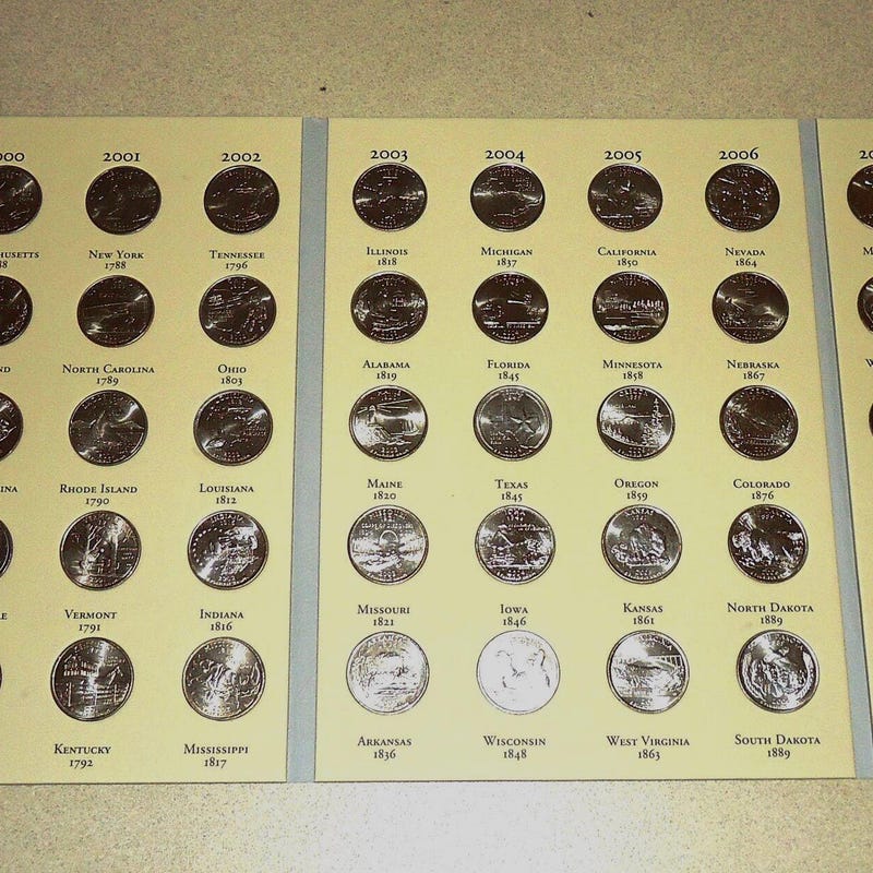 Quarter Map States - Etsy
