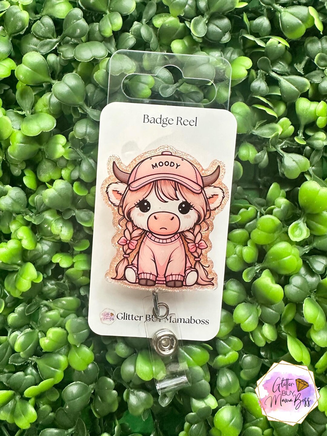 Moody Cow | Cute Cow Badge Reel | Nurse Badge Reel | Office Badge Reel ...