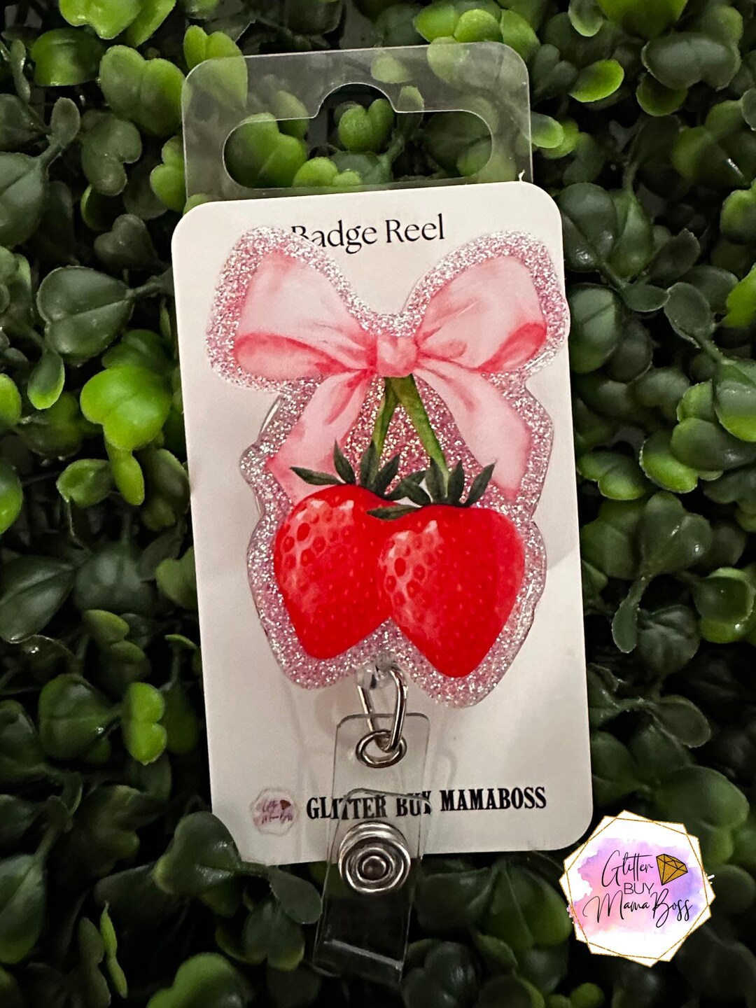 Strawberry Coquette Badge Reel | Strawberry Badge Reel | Cute Badge ...