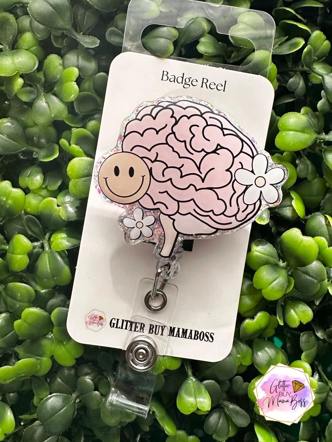 Brain Badge Reel | Retro Brain | Health Care Badge Reel | Neurologist ...