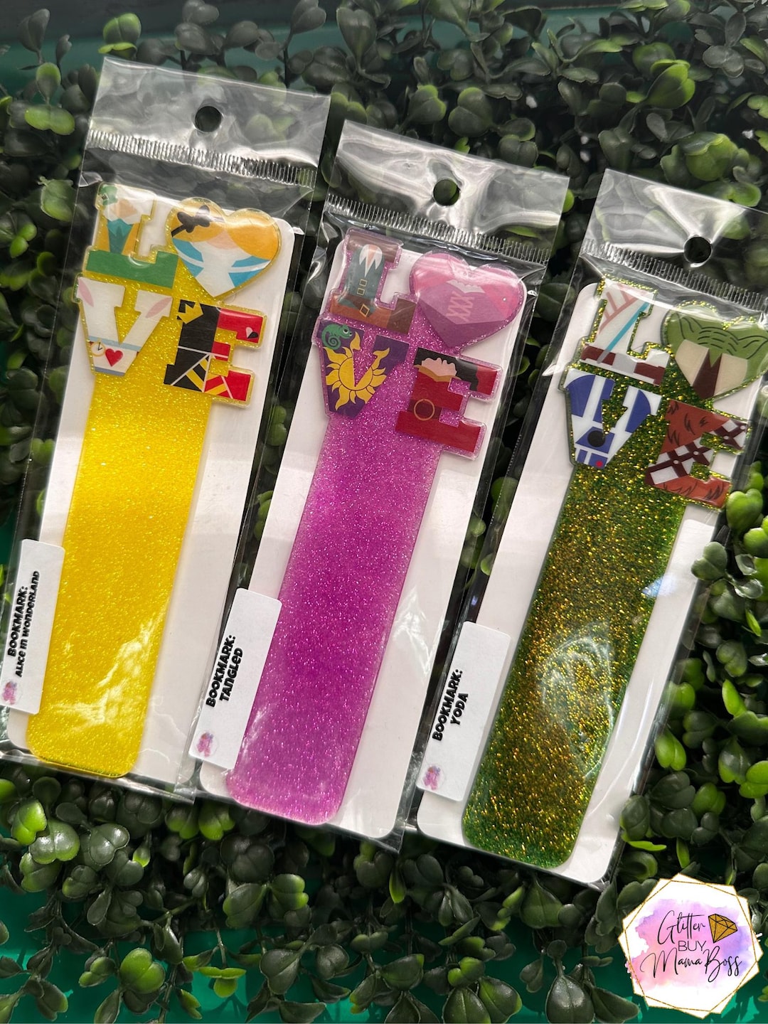 Glitter Bookmarks Resin Bookmarks LOVE Bookmarks Bookclub Gifts Cute ...