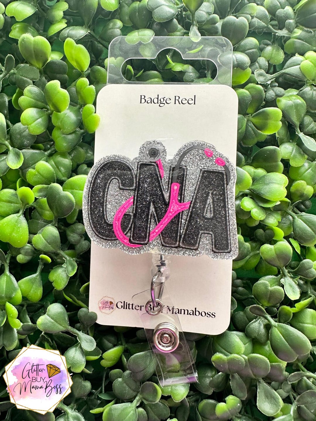 CNA | Pink Stethoscope | Health Care Badge Reel | CNA Badge Reel | ID ...