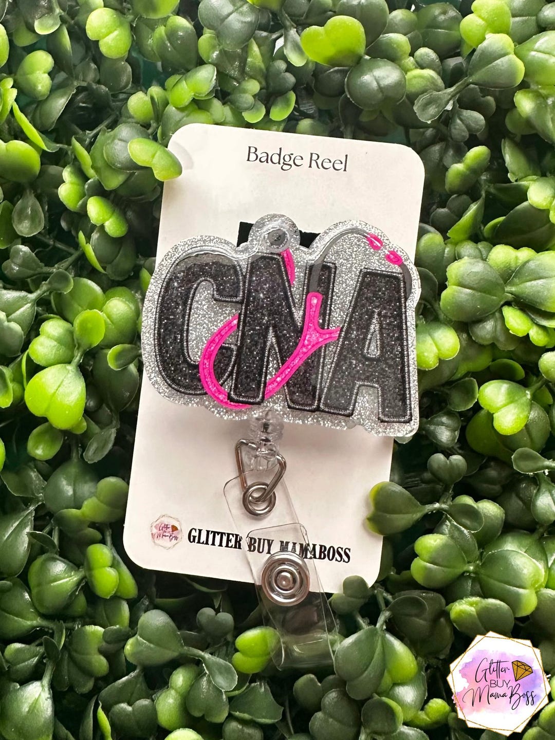 CNA Pink Stethoscope Health Care Badge Reel CNA Badge Reel ID Holder ...