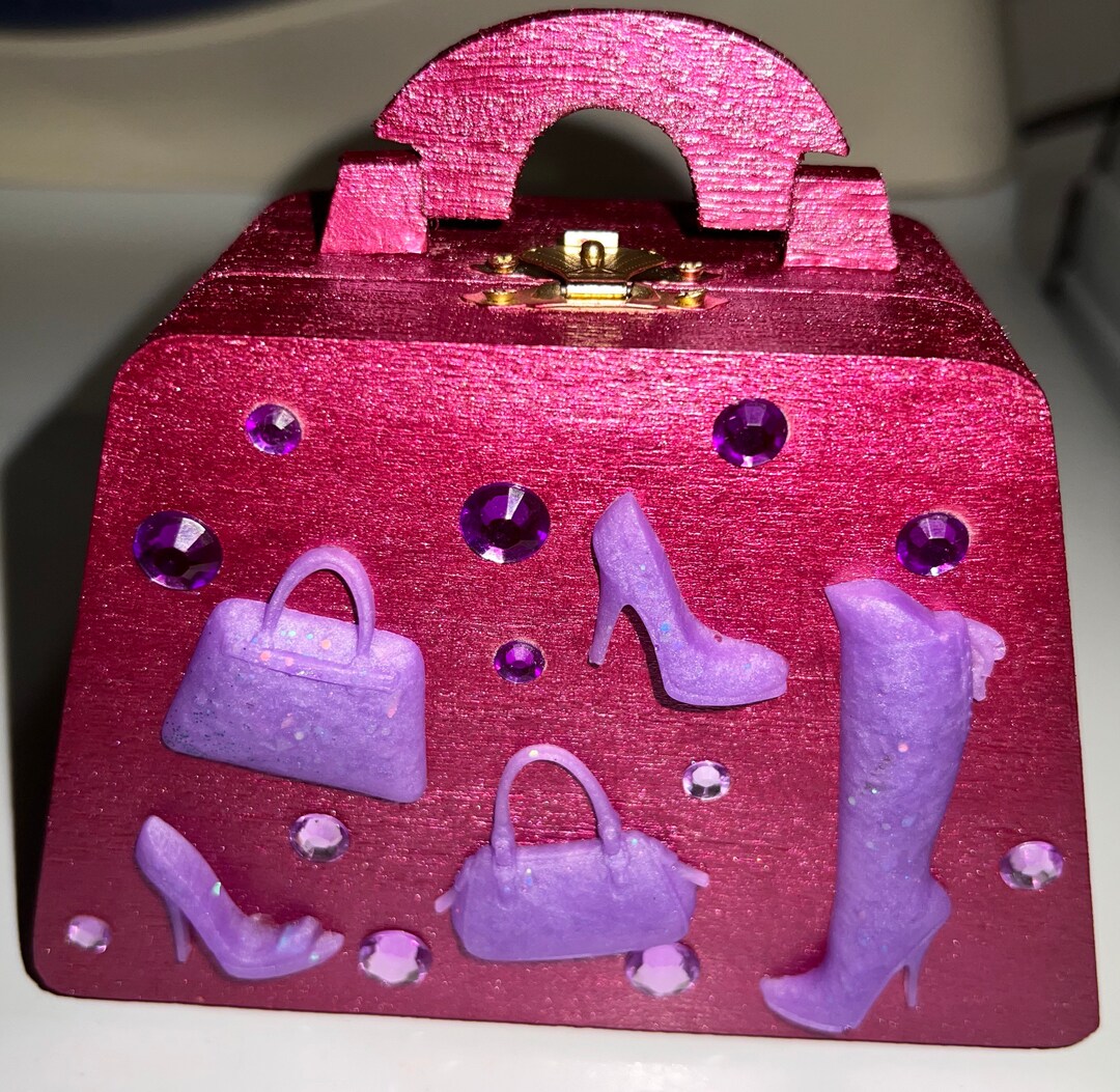 Shoe & Bag Lover Wood Purse Style Keepsake Box - Etsy