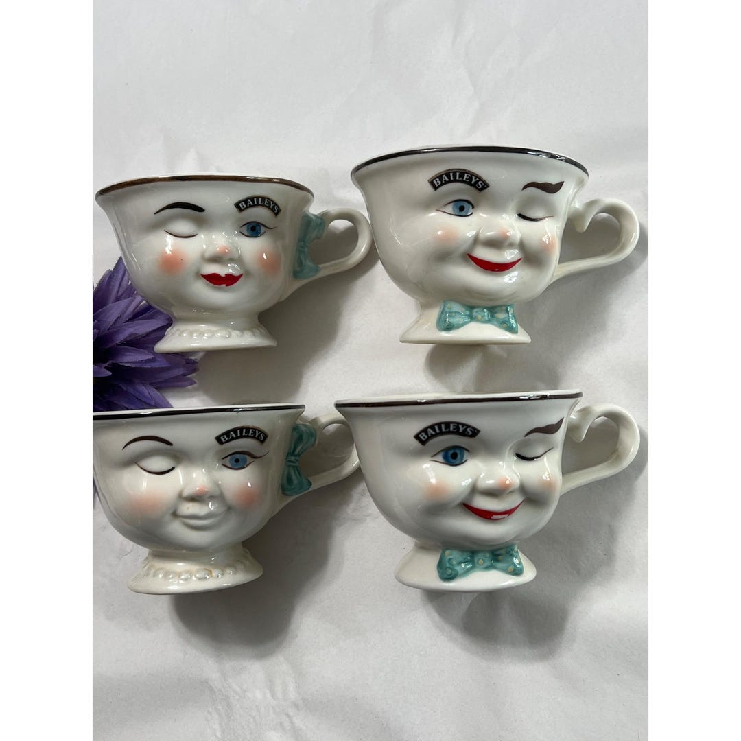 90s Vintage Baileys Yum Face Mugs Limited Edition Set of 4 - Etsy