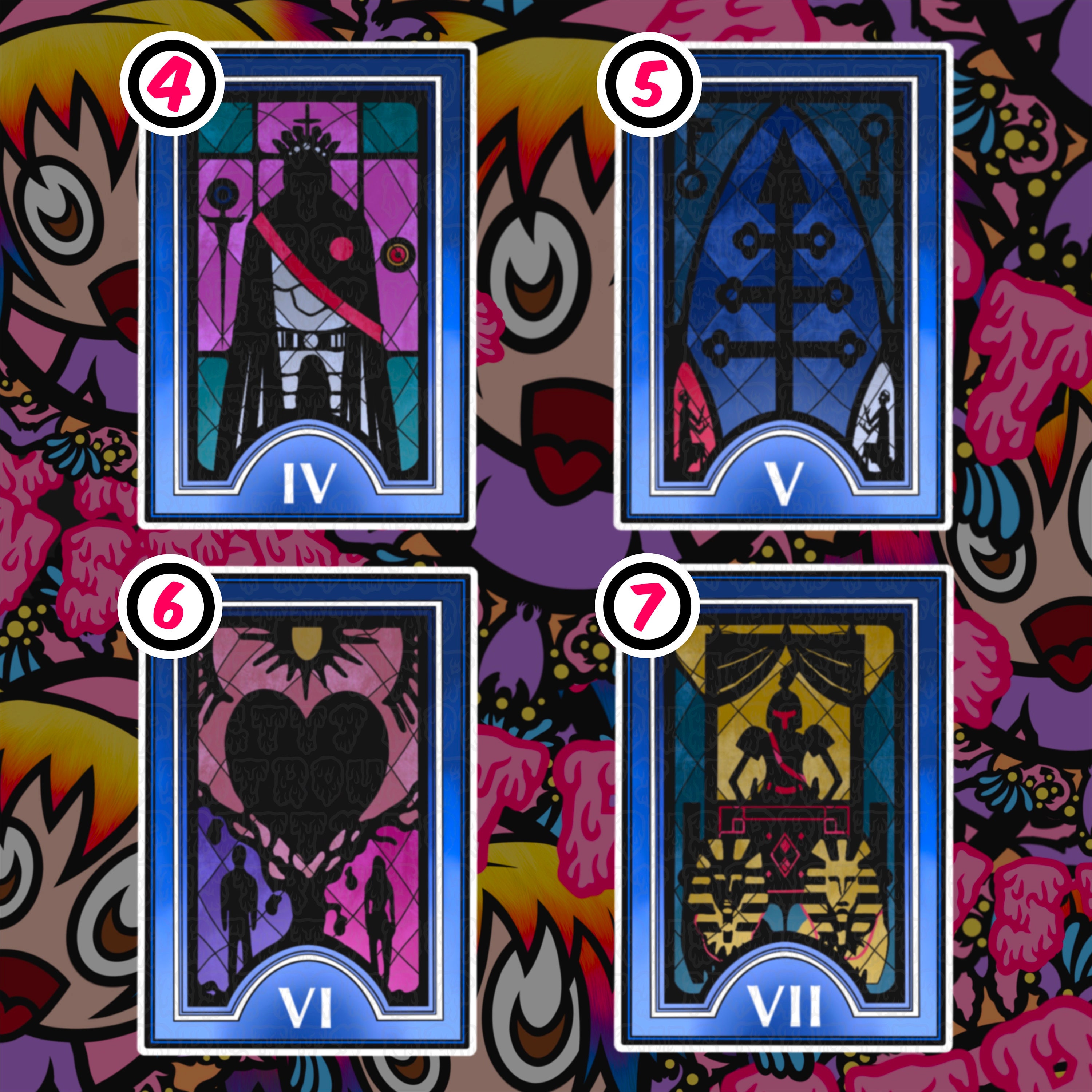 Arcana Tarot Cards, Water Resistant Stickers - Etsy