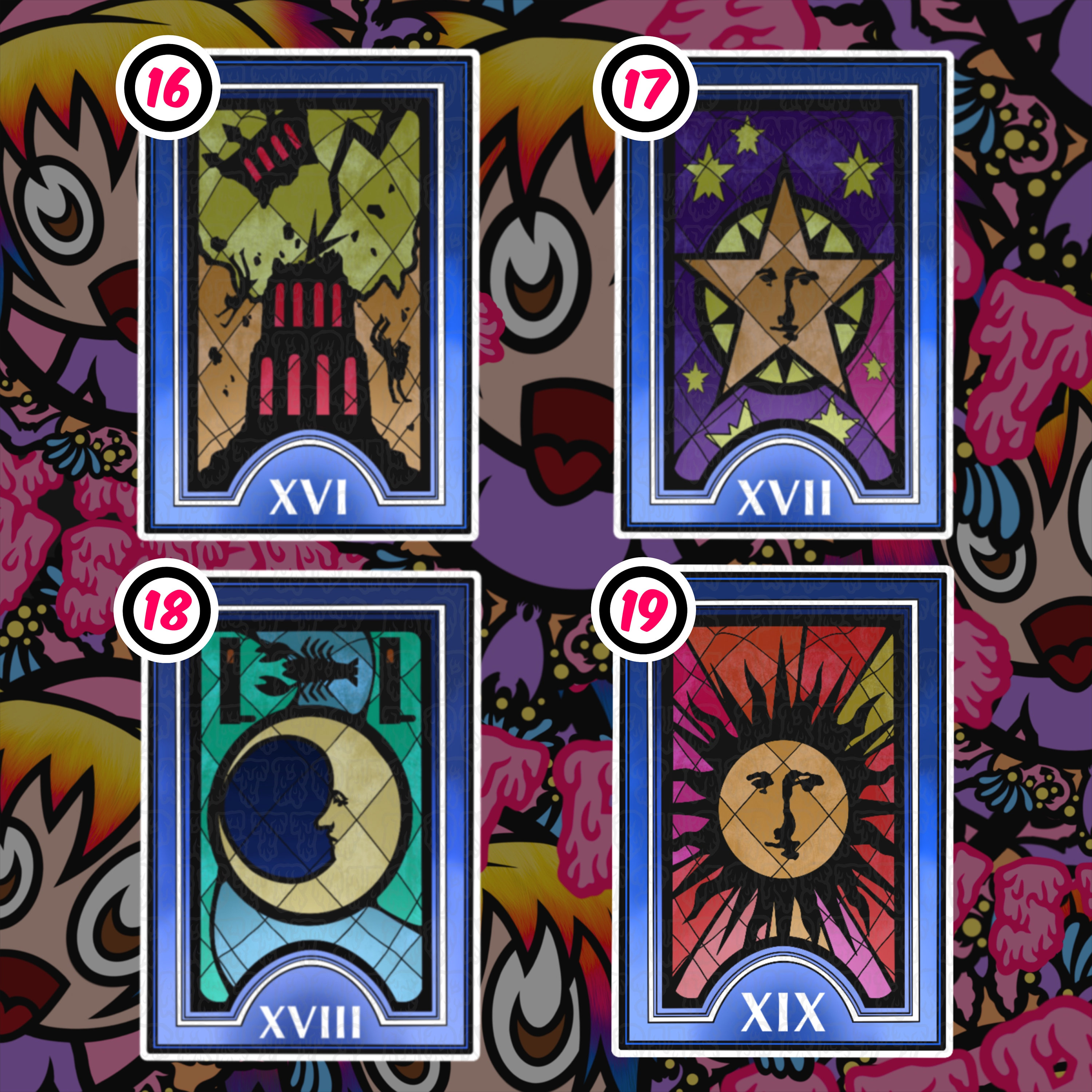 Arcana Tarot Cards, Water Resistant Stickers - Etsy