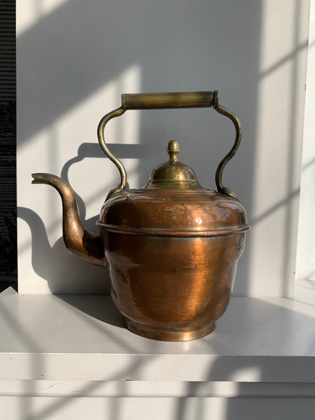 Antique Victorian Copper and Brass Kettle With Backstamp - Etsy UK