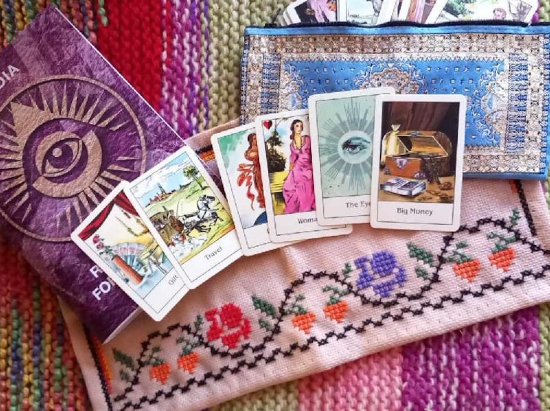 Gypsy Cards for Reading, Gypsy Tarot With Beautiful Embroidery Cover ...