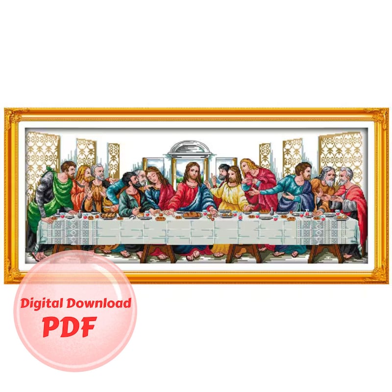 Last Supper Cross Stitch - Etsy
