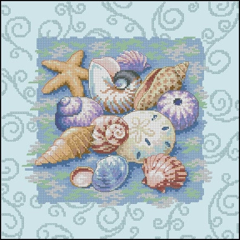 Sea Shells Counted Cross Stitch/pdf File/instant Download - Etsy