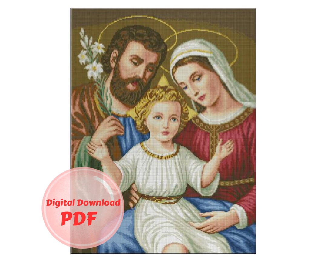 Holy Family Cross Stitch Pattern: PDF File - Etsy