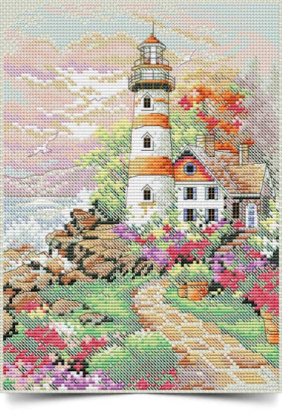 Summer At The Lighthouse Counted Cross Stitch Design/Digital | Etsy