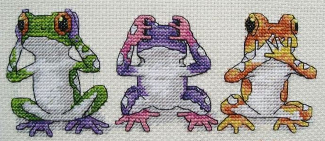 Three Frogs counted Cross Stitch Pattern / PDF File / Digital File ...