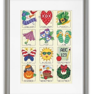 Cross Stitch Pattern - Cute Simple Calendar-counted Cross Stitch/pdf ...