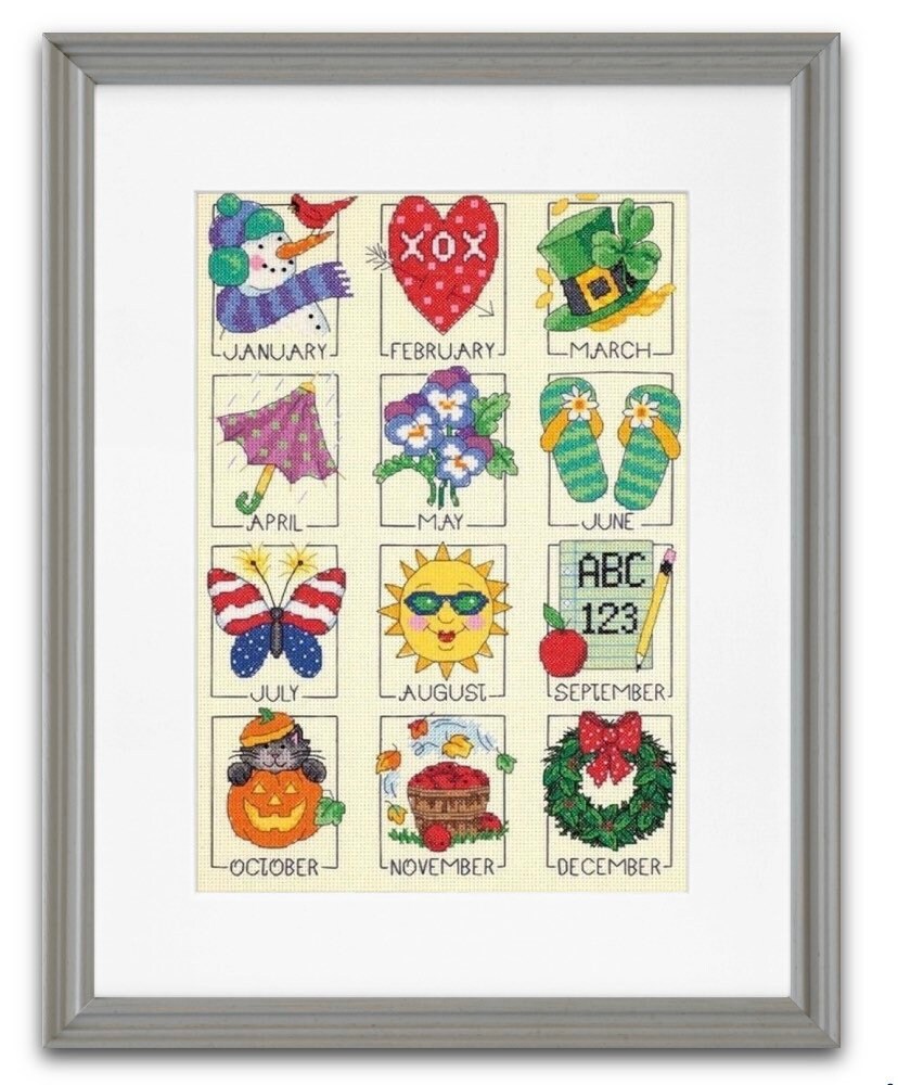 Cute Simple Calendar-counted Cross Stitch/pdf File/instant Download ...