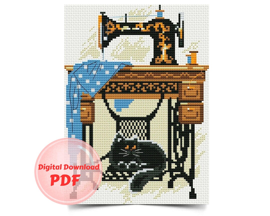 Classic Sewing Machine Cross Stitch Pattern (PDF File) - Etsy