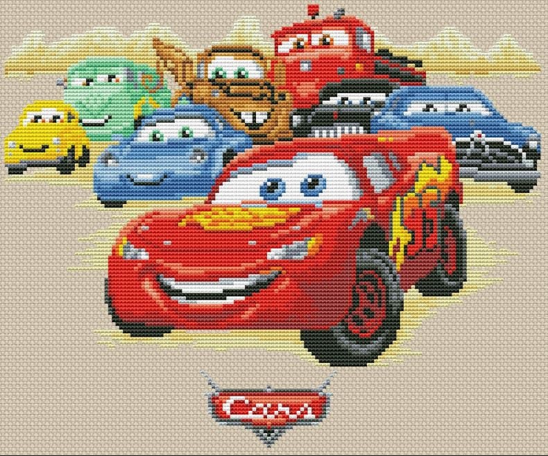Cross Stitch Pattern - Cute Cars Cross Stitch Design - PDF Fie/digital ...