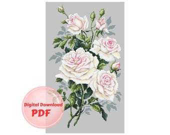 Roses Counted Cross Stitch Pattern - Etsy
