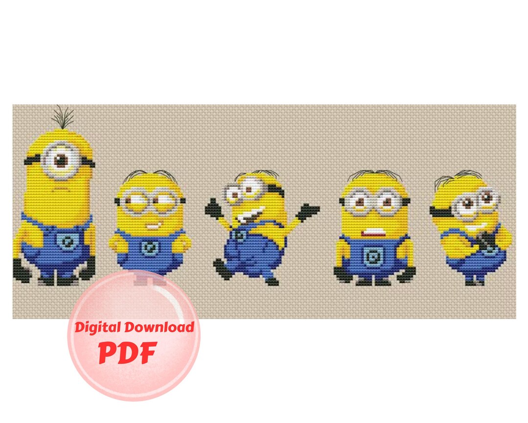 Cross Stitch Pattern - Bello Cute Minions - Counted Cross Stitch ...