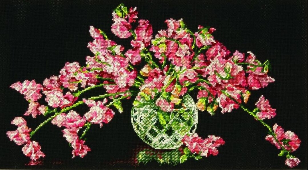 Beautiful Bouquet of Sweet Pea Flowers Cross Stitch Pattern / PDF File ...