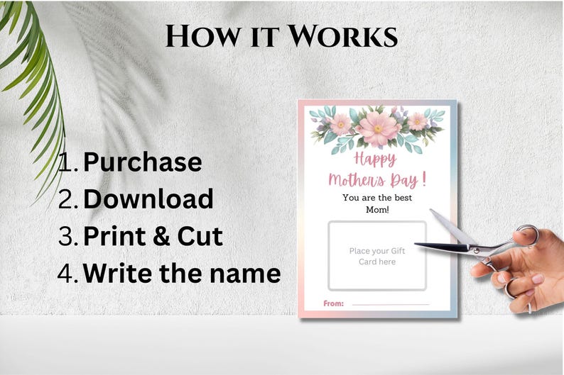 Mother’s Day Gift Card Holder | Printable Mother's Day Gift | Instant ...