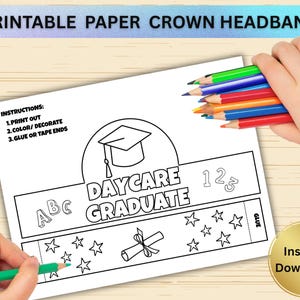 Daycare Graduation Paper Crown Printable | DIY Paper Crown for Kids ...