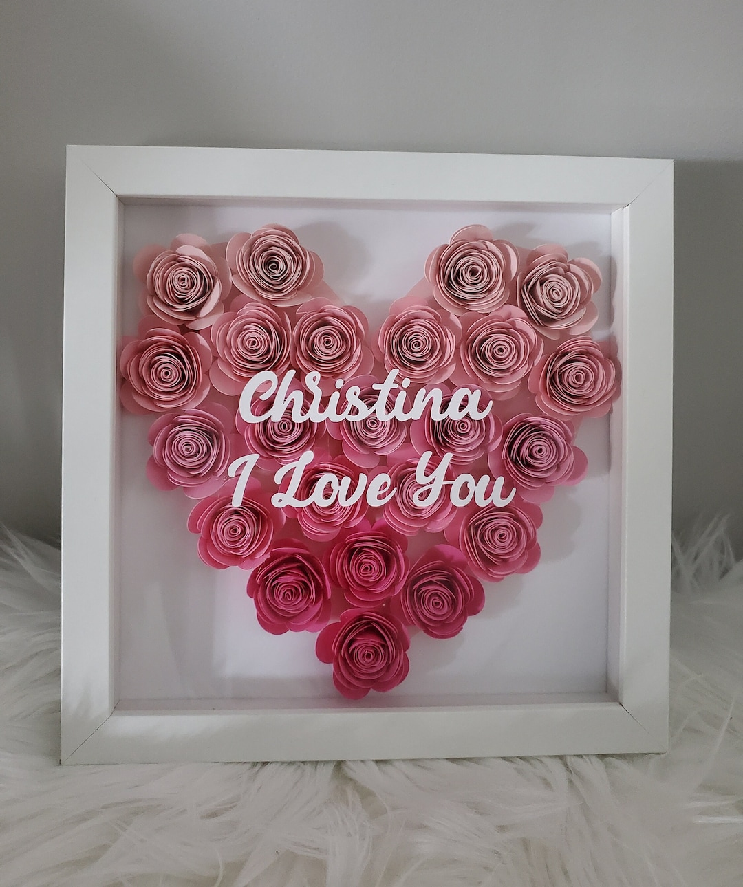 Heart Flower Shadow Box | Custom Gift Perfect for Valentine's Day ...
