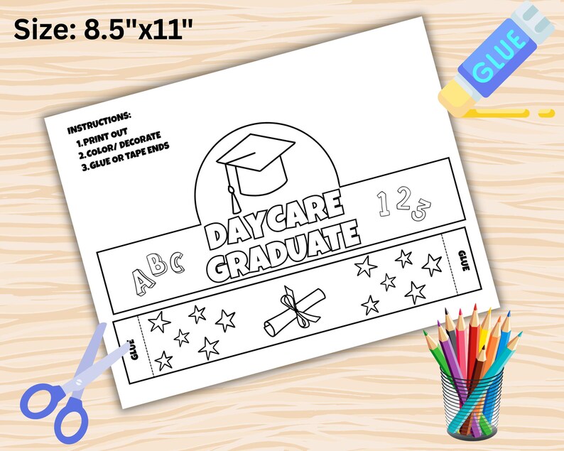 Daycare Graduation Paper Crown Printable | DIY Paper Crown for Kids ...