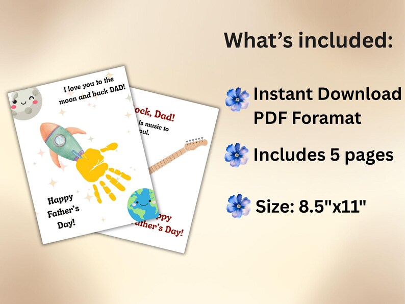Father’s Day Handprint Craft Bundle-printable Designs, Baby's First ...