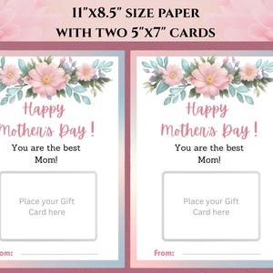 Mother’s Day Gift Card Holder | Printable Mother's Day Gift | Instant ...