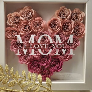 MOM Flower Shadow Box With Kids Name | Custom Gift Perfect for Mother's ...