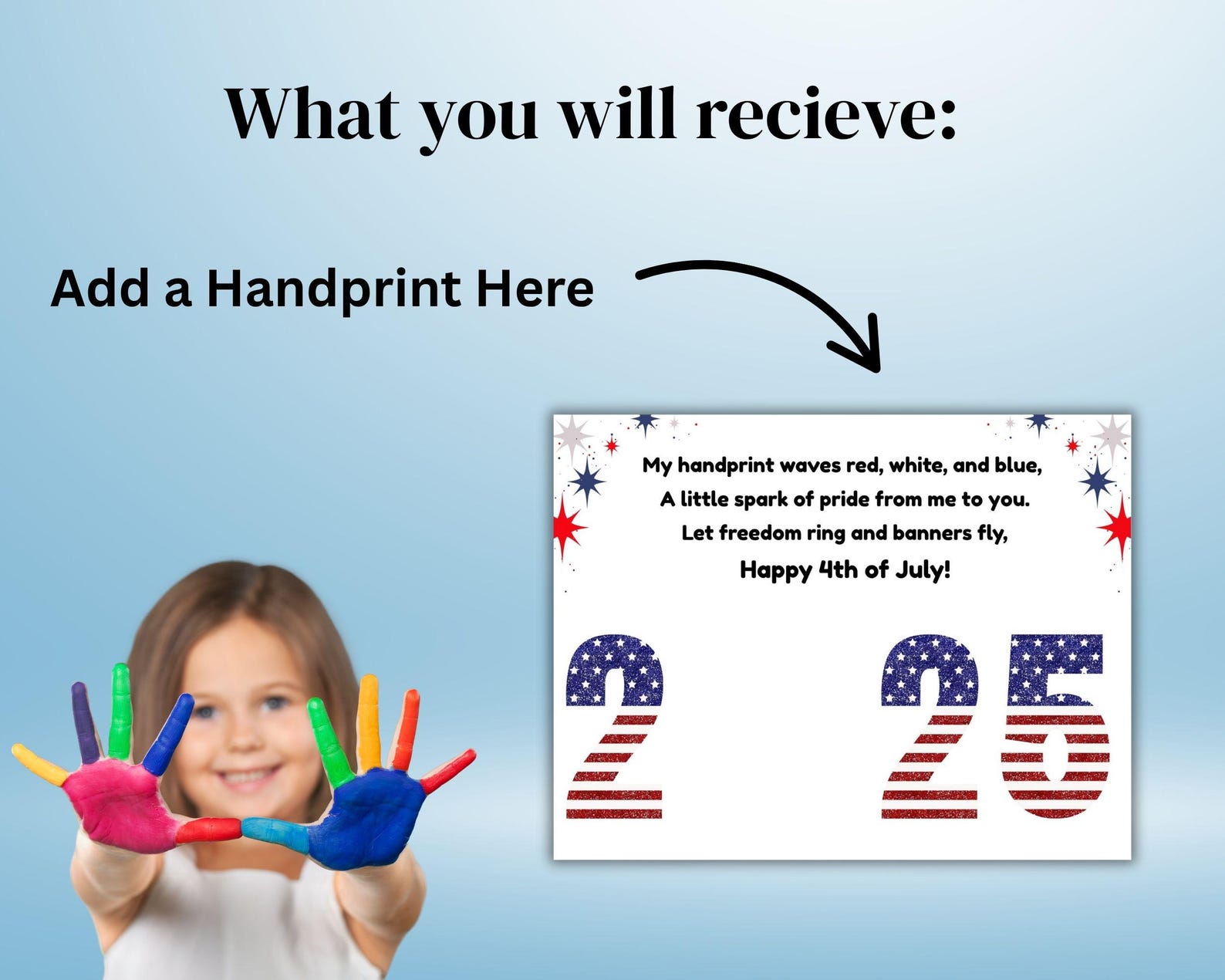 4th of July 2025 Poem Handprint Art, Patriotic Fourth of July Handprint ...